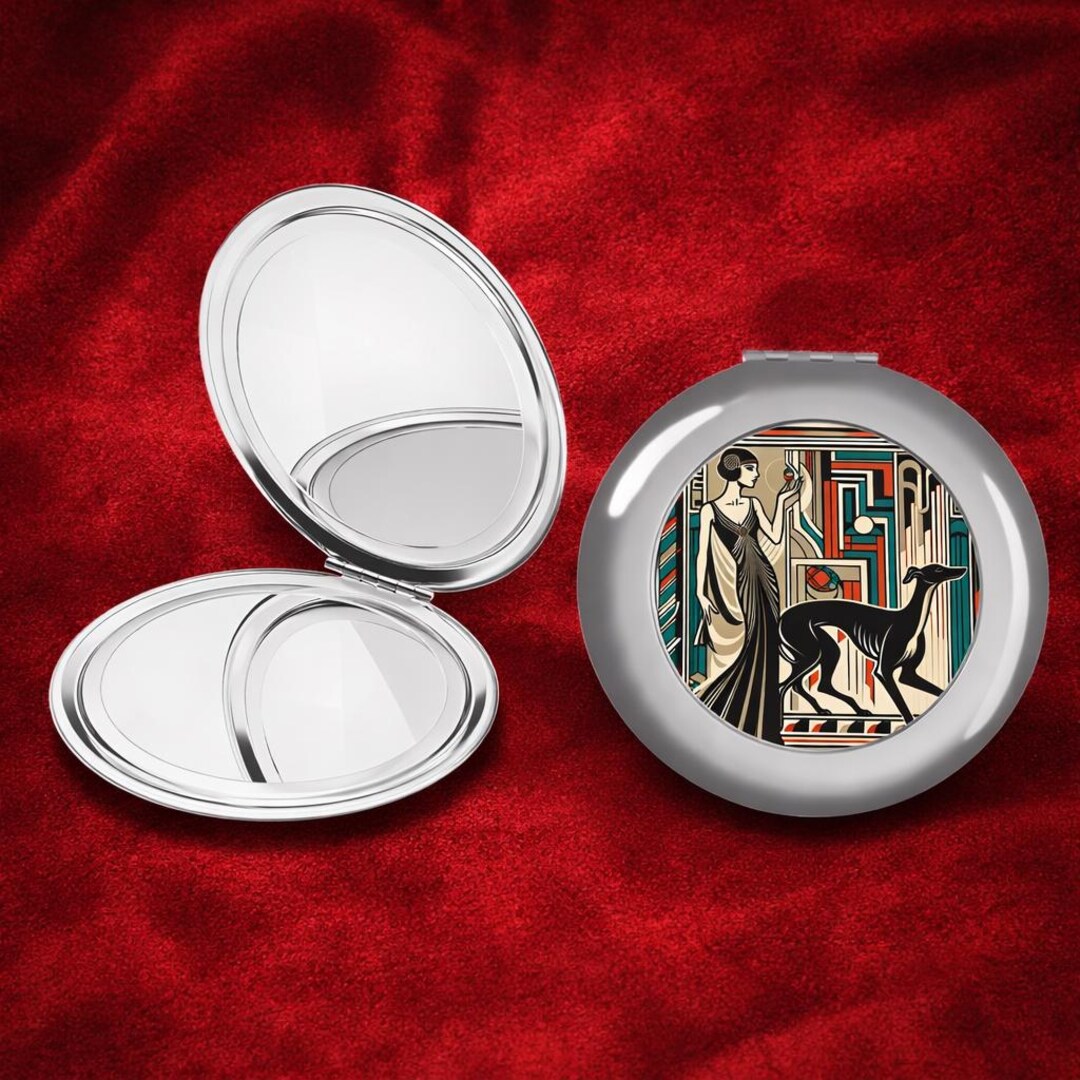 Art Deco Compact Mirror, Alphonso Mucha Design, Vintage Travel Mirror ...