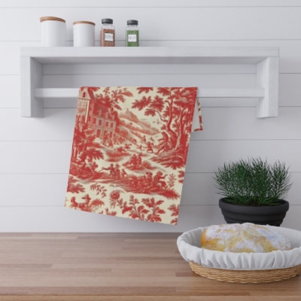 Black Toile Towel Toile Towel Toile De Jouy Towel Blue Toile Kitchen ...