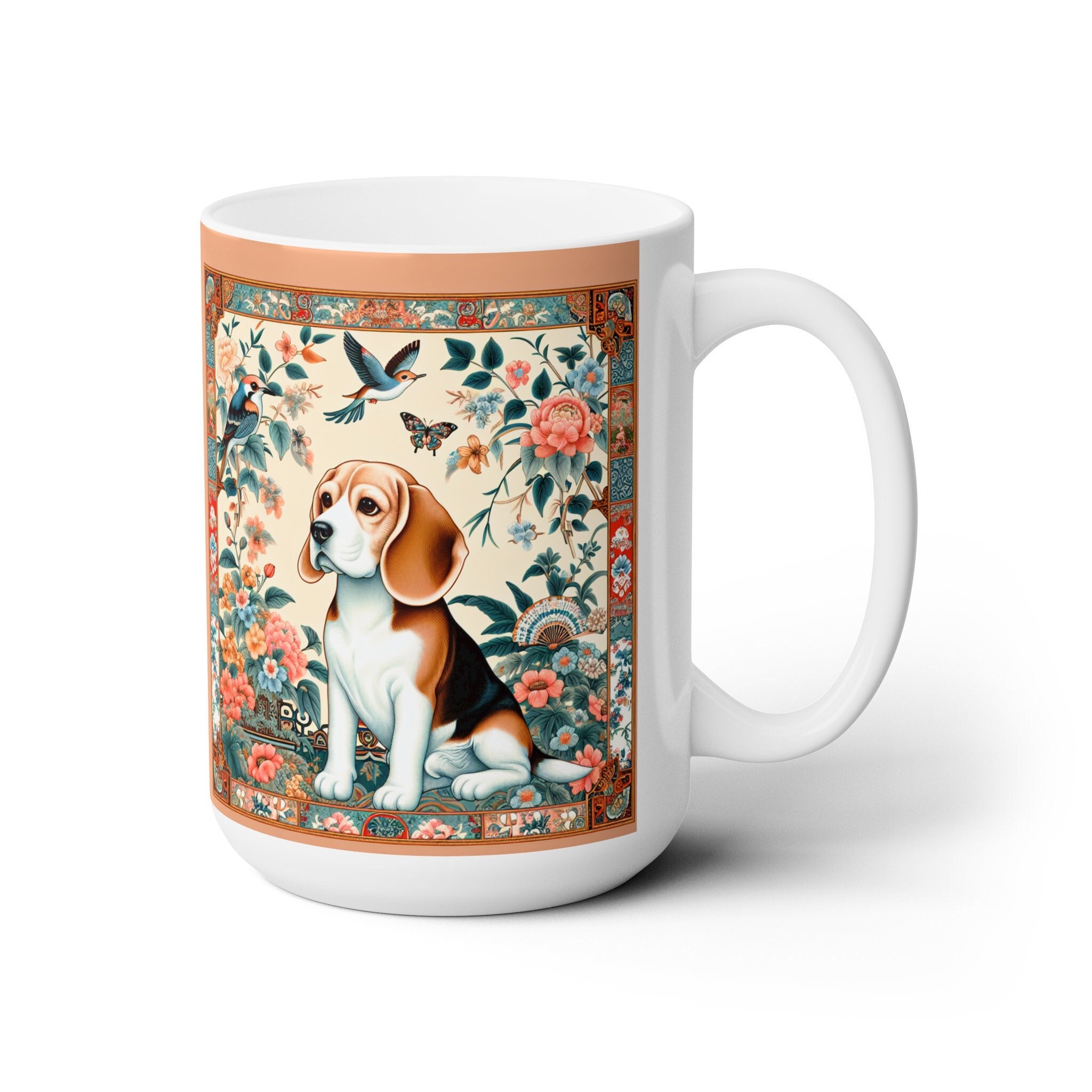 Beagle Coffee Mug Chinoiserie Coffee Cup Oriental Design Gift for ...