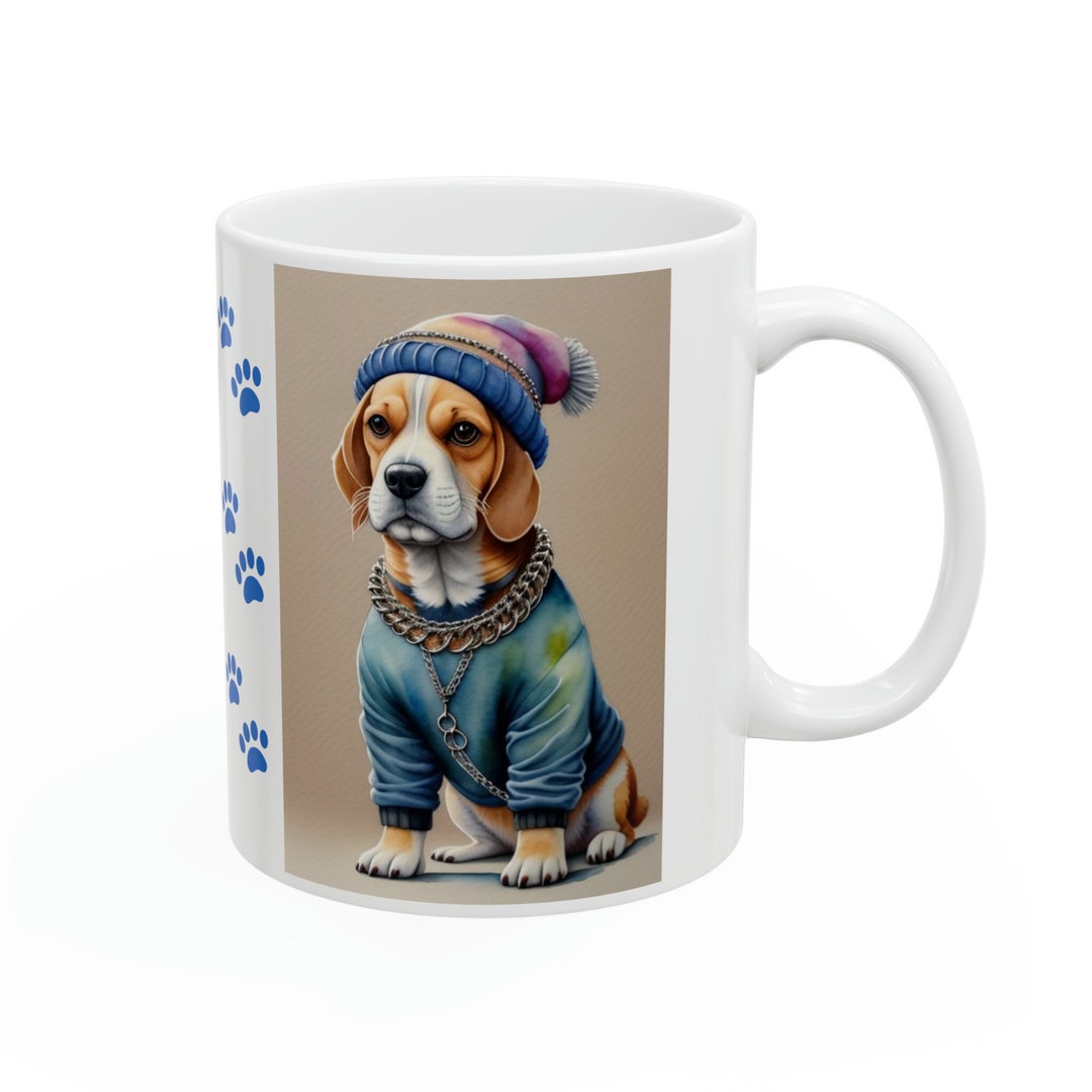 Beagle Urban Hipster Mug Dog Lover's Mug Beagle Lover's Mug Cool Beagle ...