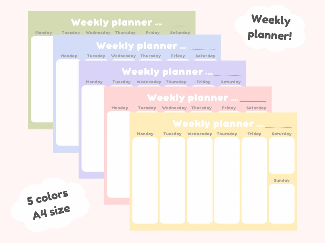 Cute Weekly Planner | Printable Planner | Instant Digital Download ...