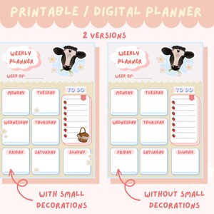 Cute Weekly Planner | Printable Planner | Instant Digital Download ...