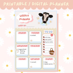 Cute Weekly Planner | Printable Planner | Instant Digital Download ...
