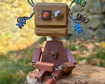 Cedar-bot Wood Toy Robot - Etsy