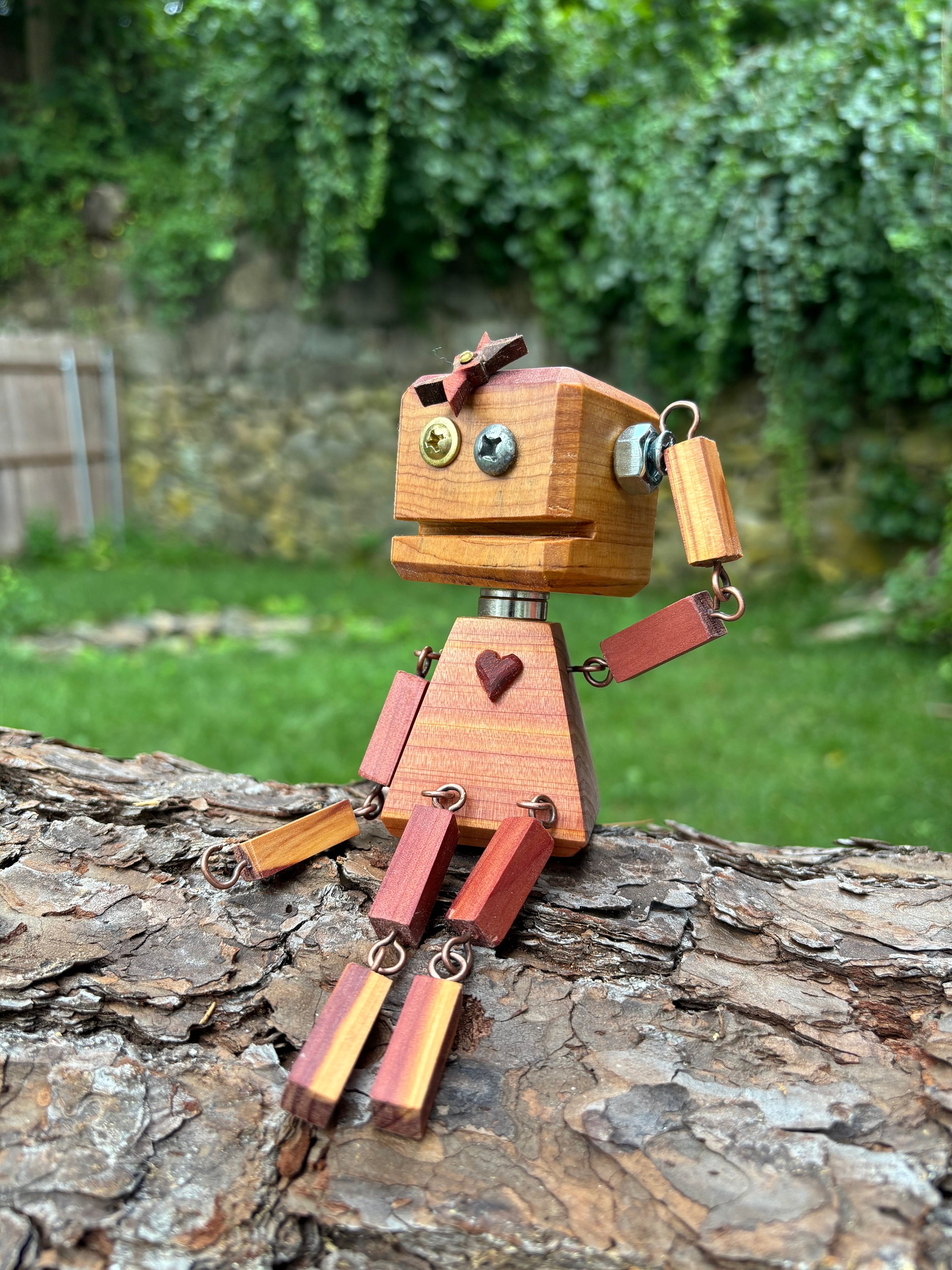 Cedar-bot Wood Toy Robot - Etsy