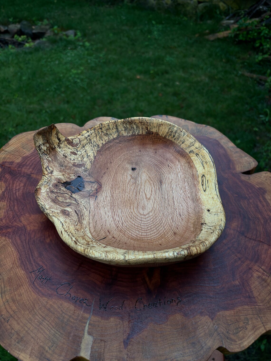 Spalted Live Edge Oak Bowl - Etsy