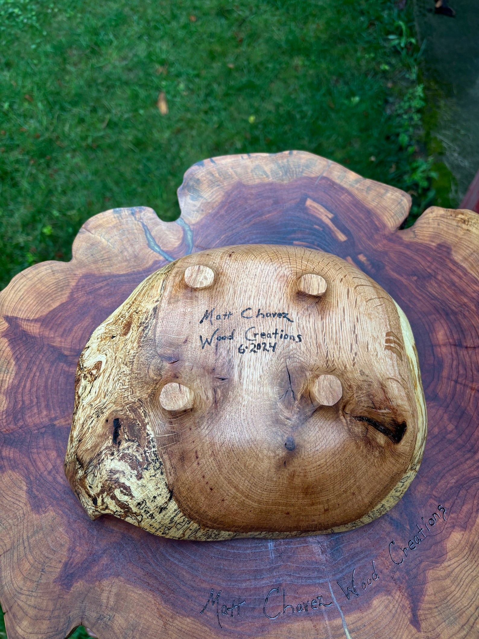 Spalted Live Edge Oak Bowl - Etsy