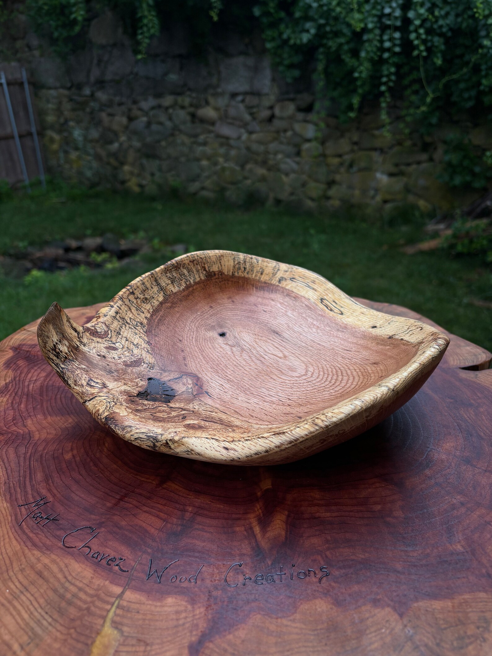 Spalted Live Edge Oak Bowl - Etsy