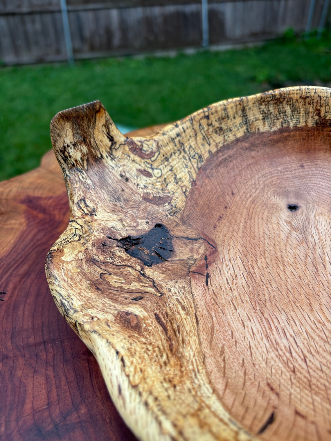 Spalted Live Edge Oak Bowl - Etsy