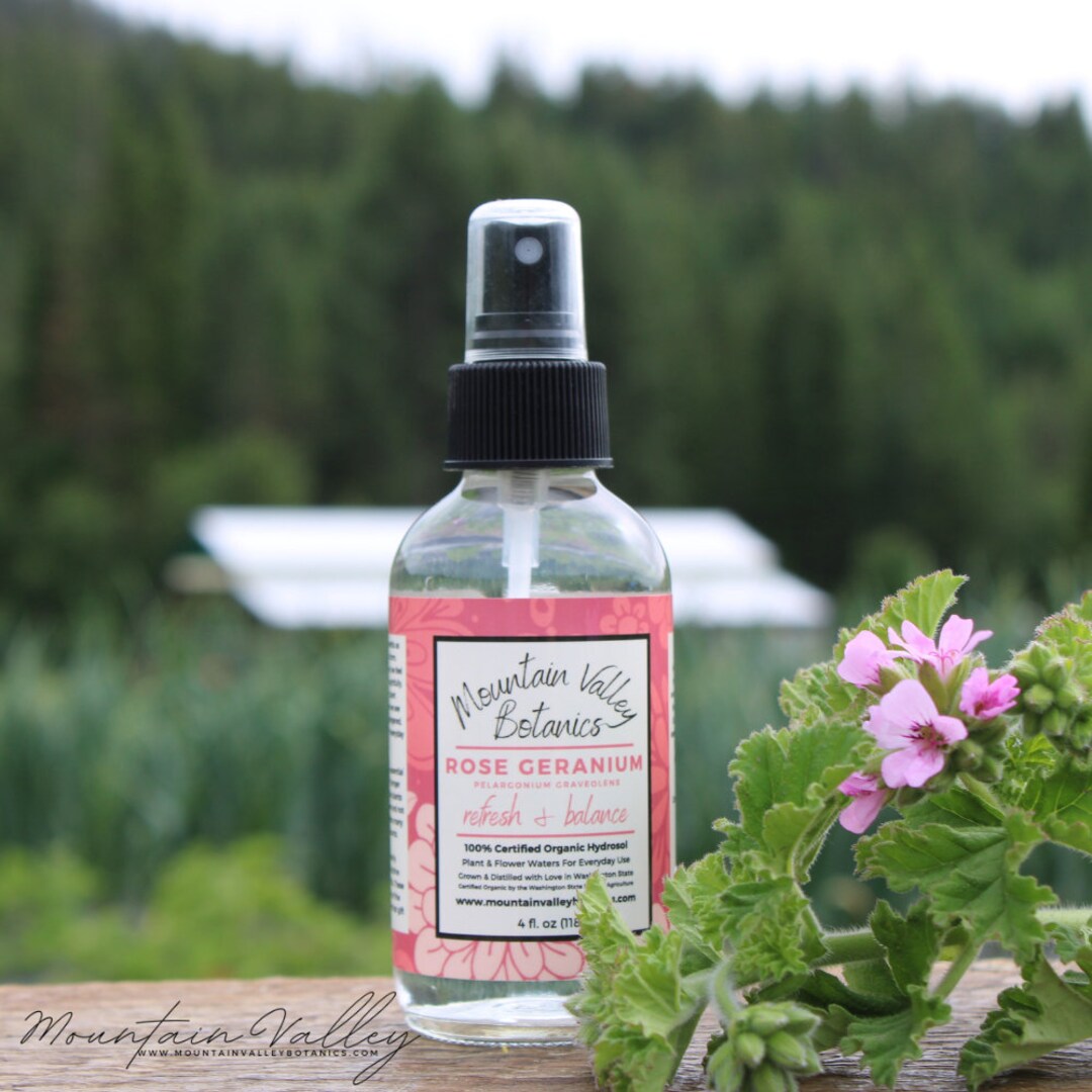 Organic Rose Geranium Hydrosol - All Skin Types - Hydrates and Balances ...