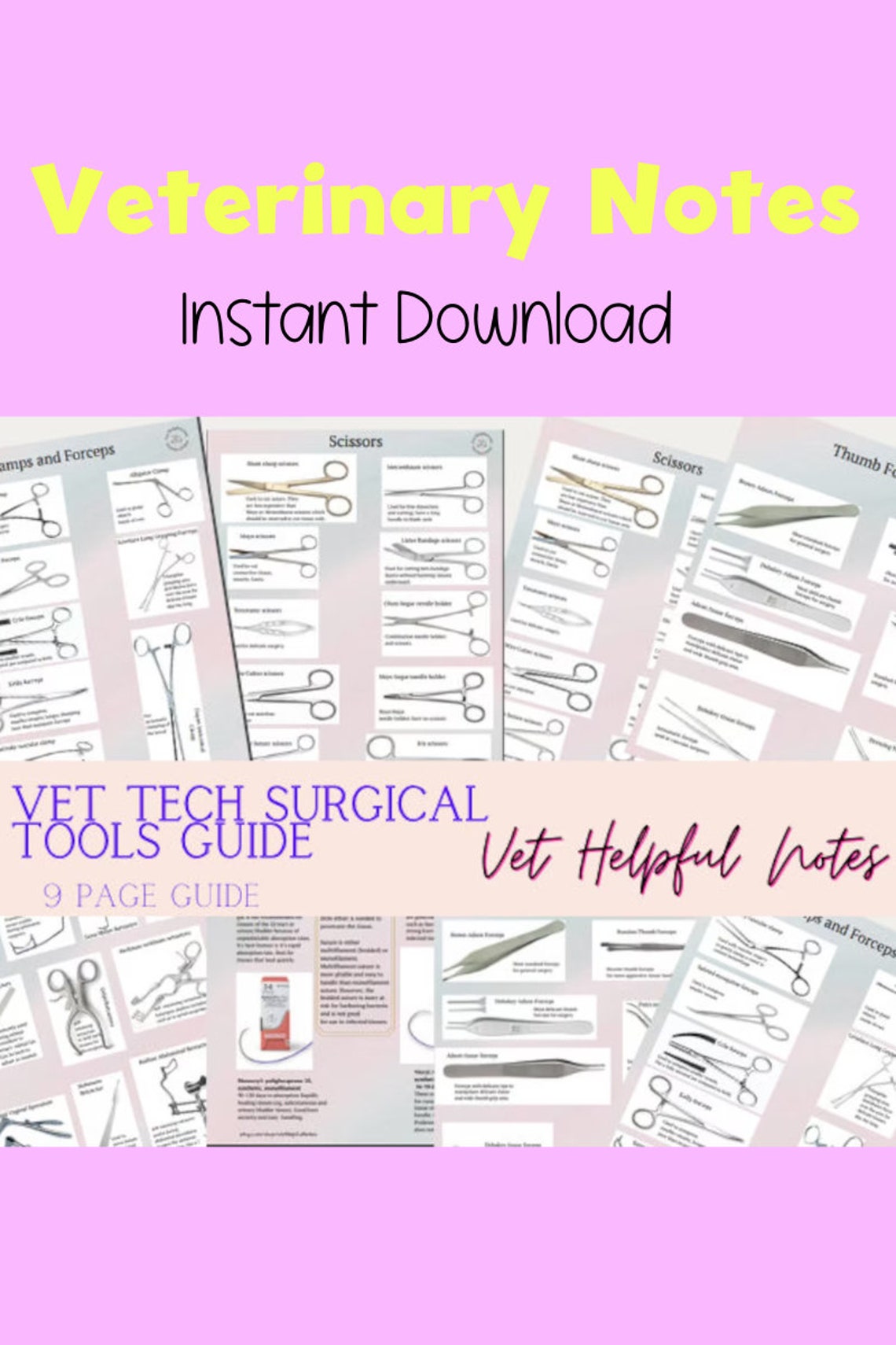 Vet Tech Surgical Instruments Guide Veterinary Surgical - Etsy