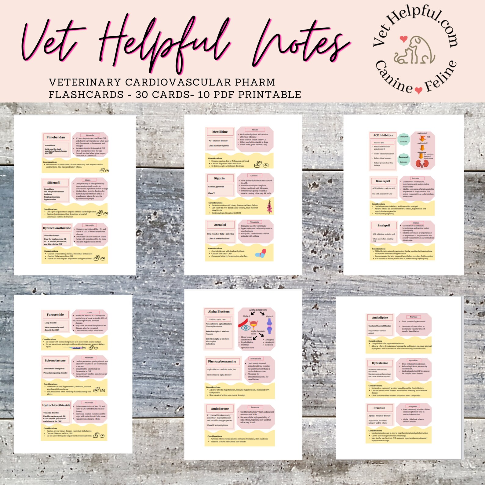 Digital Pharmacology Flash Cards, Vet Nurse, Vet Tech Flashcards ...