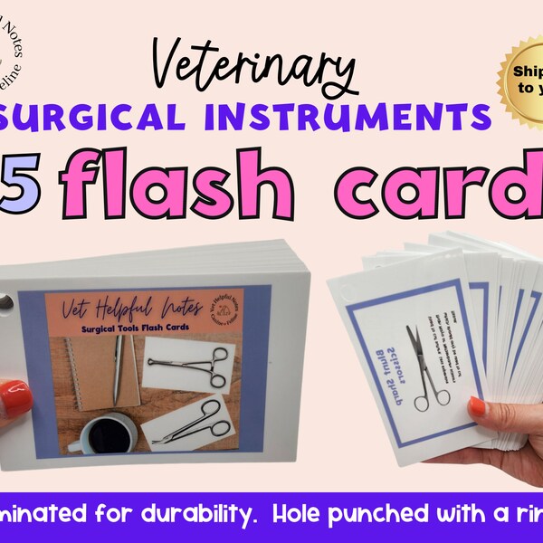 Veterinary Medicine Flash Cards - Etsy