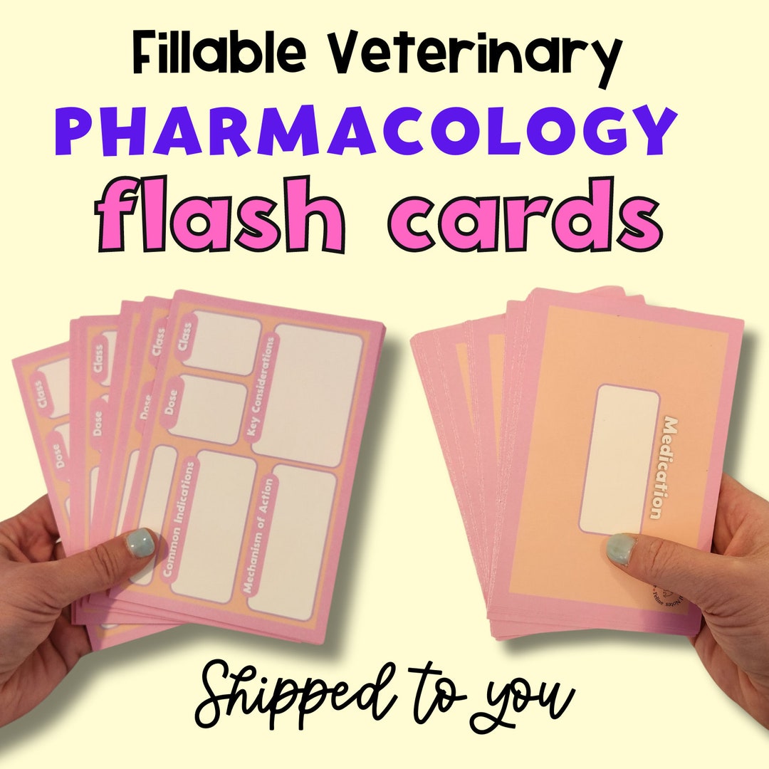 Drug Card Template Veterinary Pharmacology Flashcards Revision Vet ...