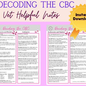 Veterinary CBC Interpretation Vet Tech Notes Vet Med Student Vet Nurse ...