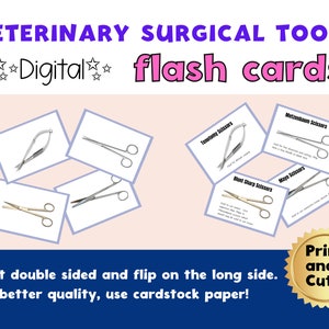 Digital Surgical Tools Veterinary Surgery Flash Cards Revision Vet ...