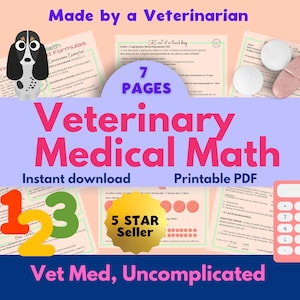 Vet Med Math Guide; Vet Notes for Vet Techs, Vet Students; Veterinary ...