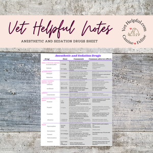 Veterinary Sedation, Analgesia and Anesthesia Pack - Etsy