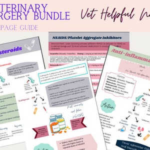 Veterinary Surgery Bundle Vet Tech Notes VTNE Prep - Etsy
