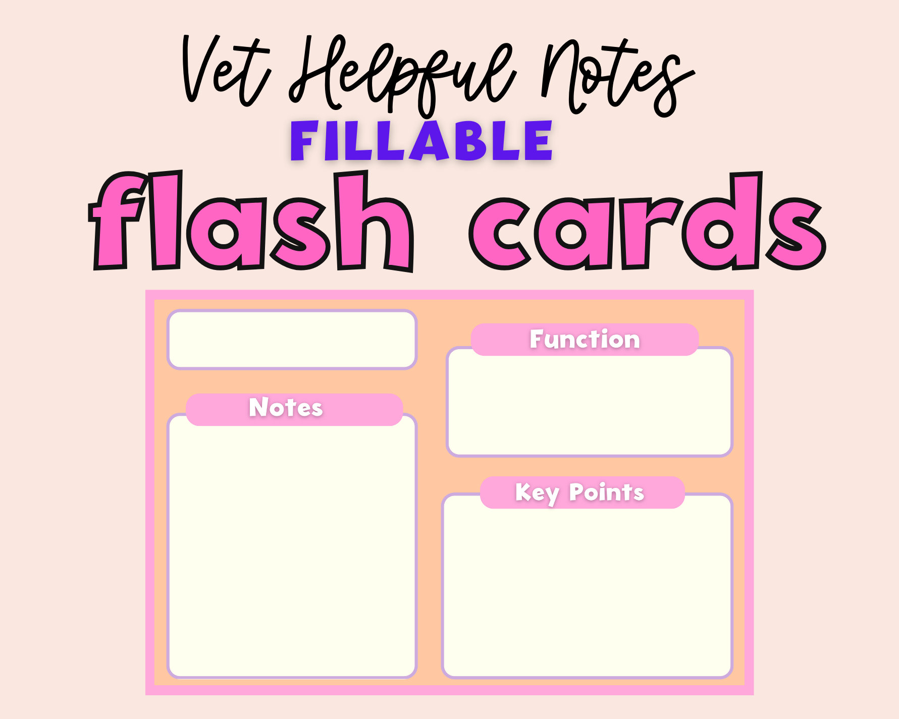 Fillable Flash Card Template Fillable Flashcards Revision Study Aid ...
