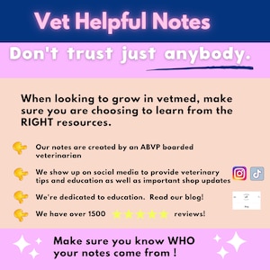 Best Selling Vet Tech Notes Vet Med Student Veterinary Nurse Study ...