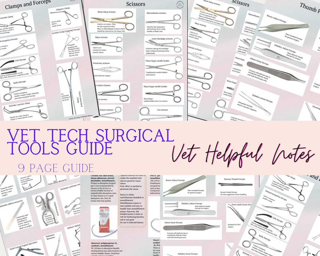 Vet Tech Surgical Instruments Guide Veterinary Surgical - Etsy