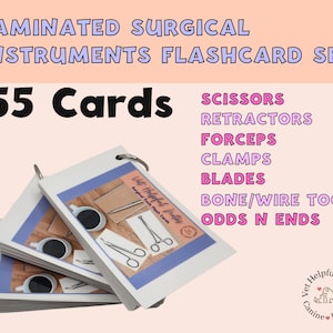 Vet Flash Cards Surgery Veterinary Flashcards Surgical Instruments Vet ...