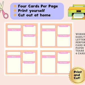 Fillable Flashcard Template Printable Blank Flashcards Digital Revision ...
