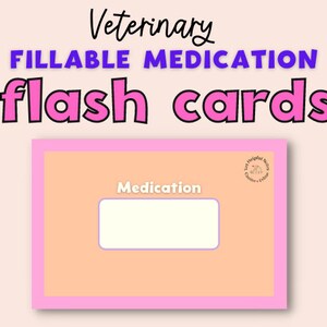 Drug Card Template Veterinary Pharmacology Flashcards Revision Vet ...
