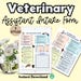 Vet Assistant Intake Form Veterinary History Form Vet Assistant History ...