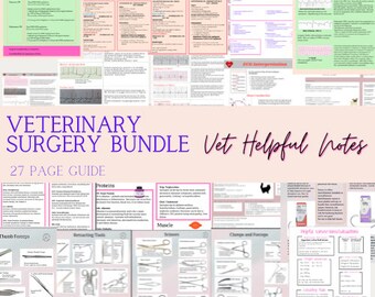 Veterinary Surgery Bundle Vet Tech Notes VTNE Prep - Etsy