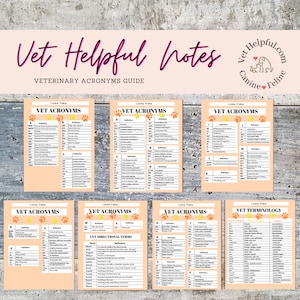 Vet Med Acronym Suffix Prefix Veterinary Cheat Sheet Vet Tech Notes ...