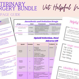 Veterinary Surgery Bundle Vet Tech Notes VTNE Prep - Etsy