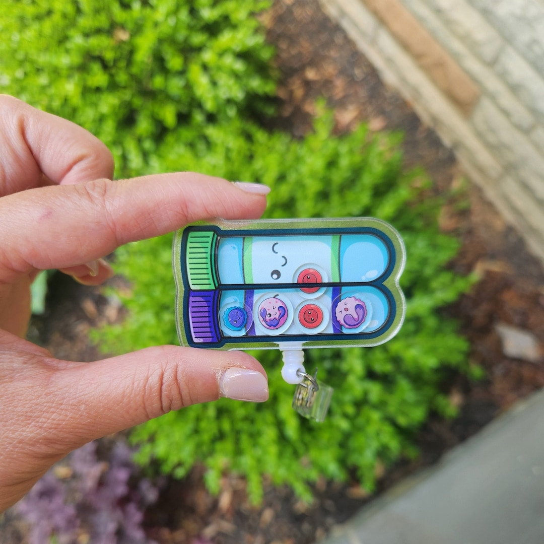 Lab Tech Badge Reel Blood Drawing Badge Holder Laboratory Technician ...