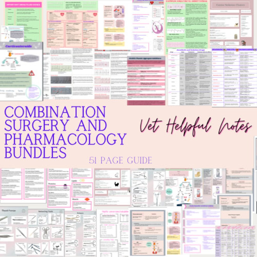 Combination Veterinary Surgery and Pharmacology Bundles for Vet Techs ...