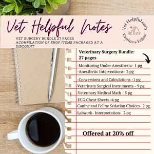 Veterinary Surgery Bundle, Vet Tech Notes, VTNE Prep - Etsy