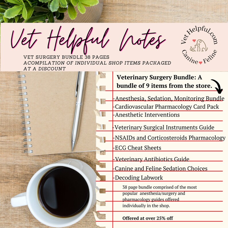 Veterinary Surgery Bundle Vet Tech Notes VTNE Prep - Etsy
