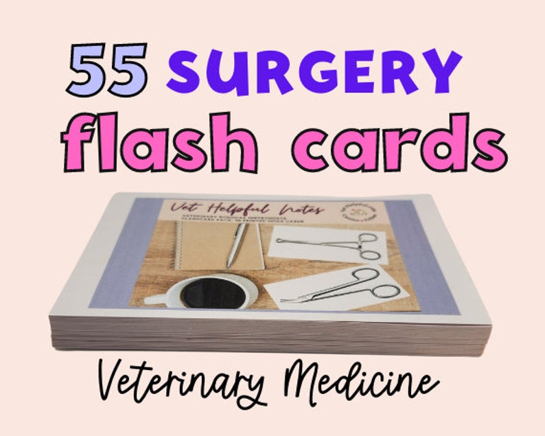 Vet Flash Cards Surgery Veterinary Flashcards Surgical - Etsy