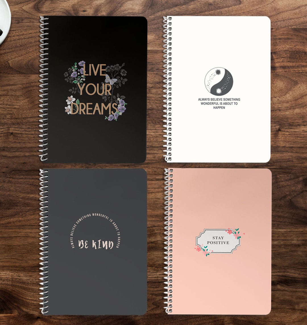 Hard Cover Spiral Notebook 7"x 9.5" and 200 Dotted Pages, School ...