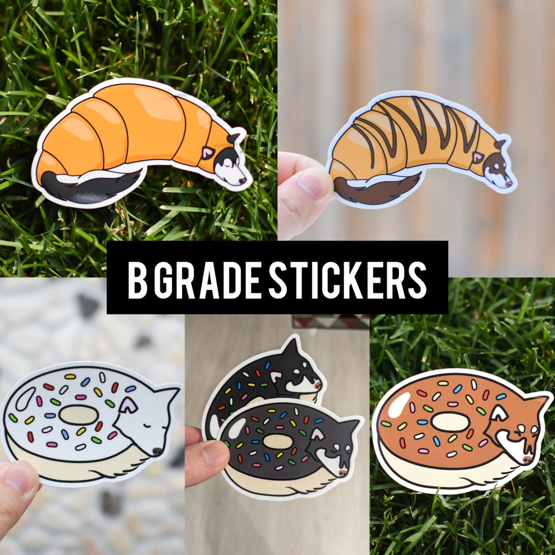 Discounted Husky Donut and Croissant Stickers - Minor Defects - Etsy