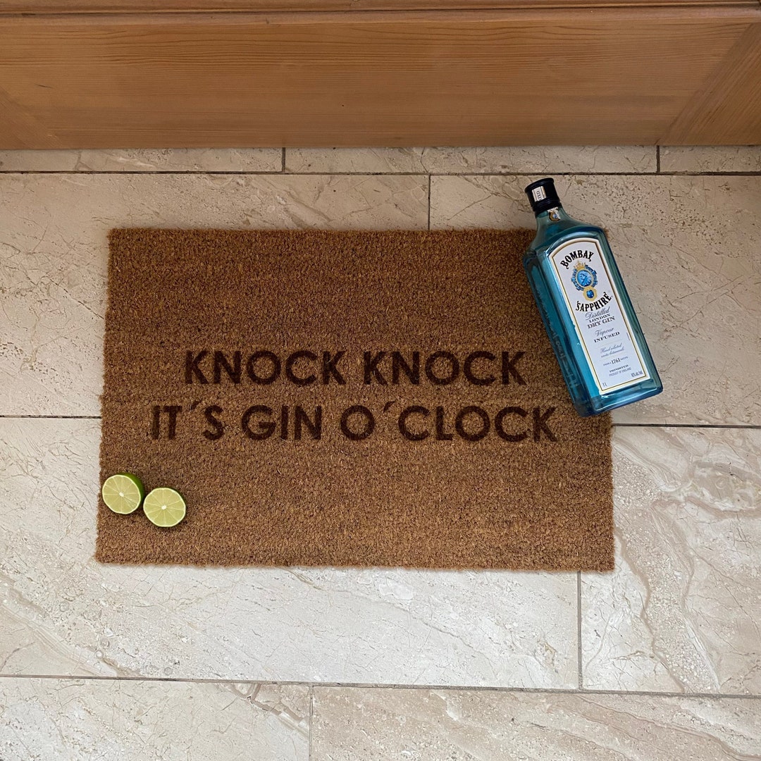 Doormat Coconut "knock KNOCK Its GIN O Clock" - Etsy