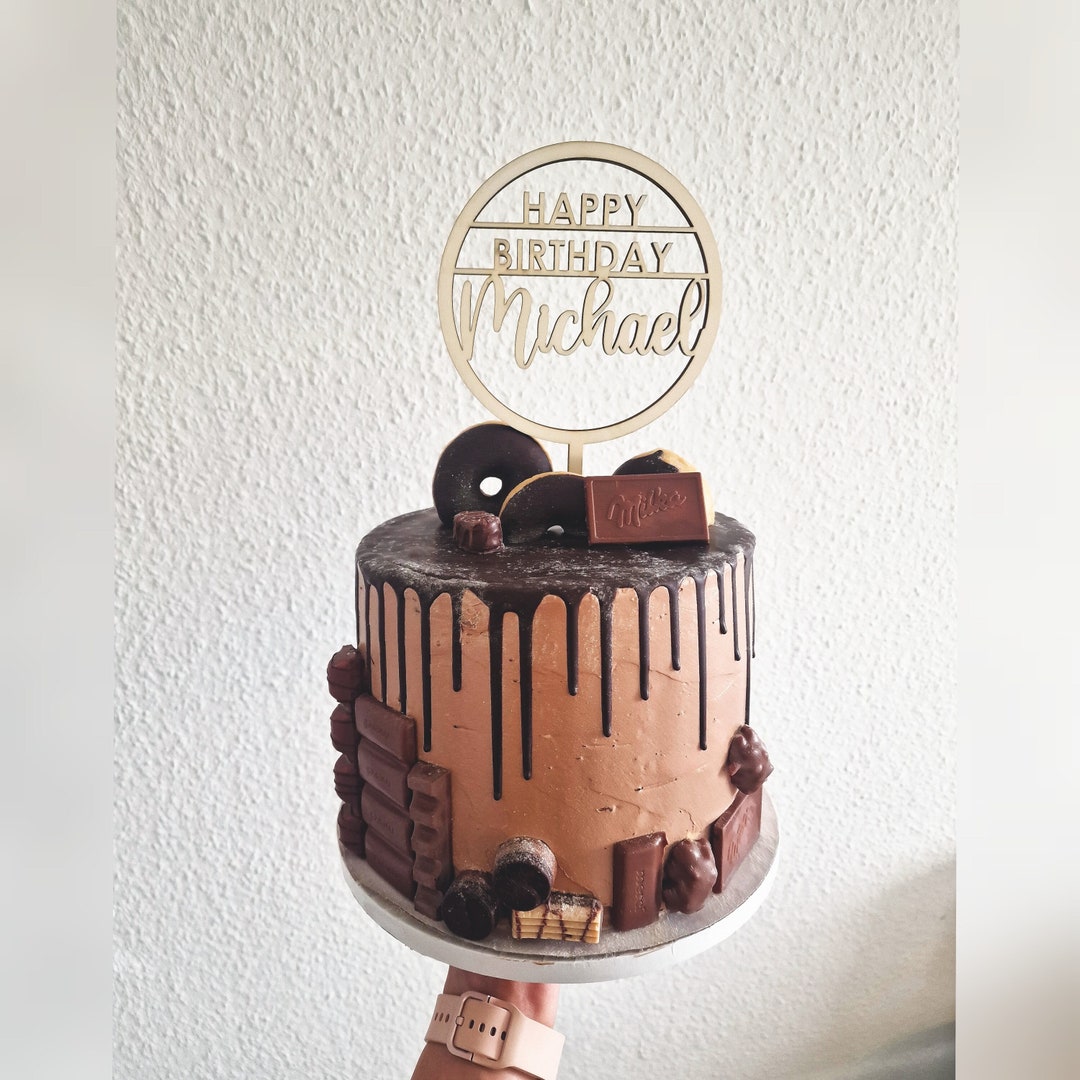 Personalized Cake Topper Individual Wreath Happy Birthday - Etsy