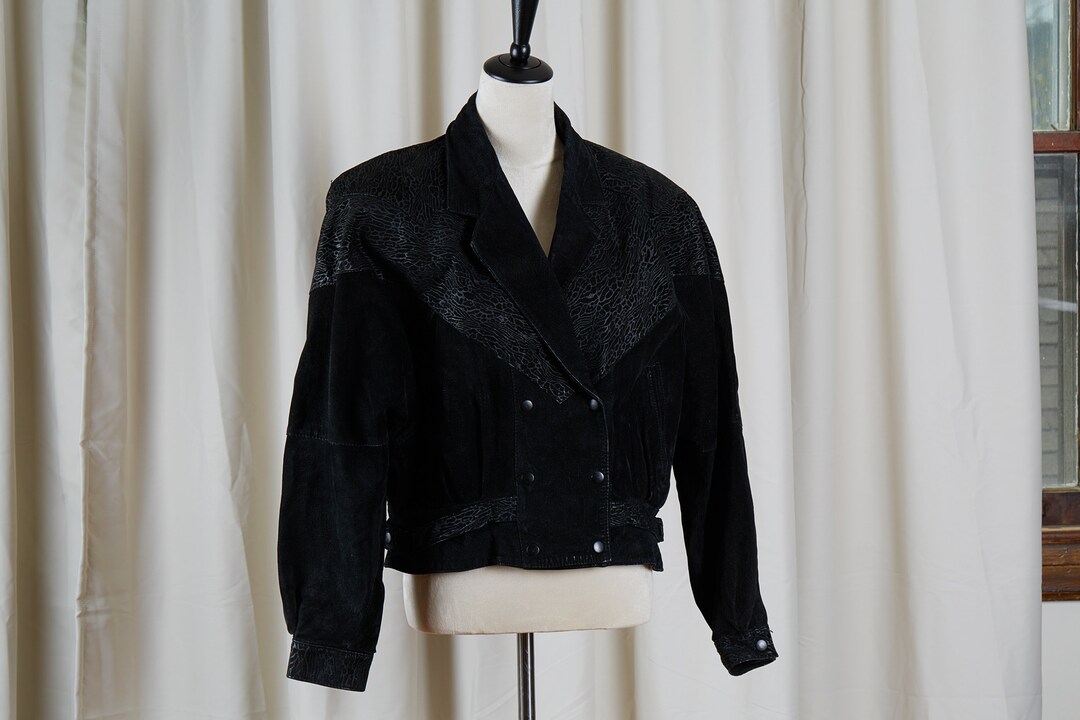 100% Leather Outer Vintage Leather Moto Jacket by G III - Cropped to ...