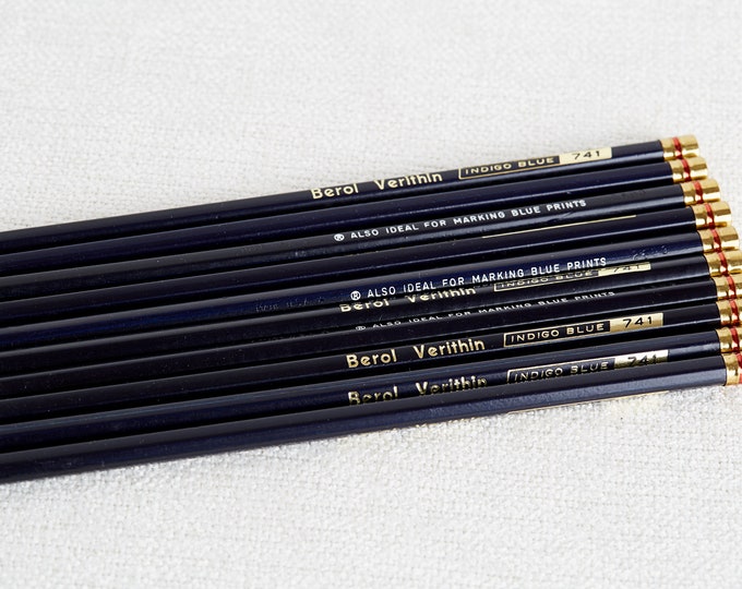 Vintage Berol Eagle Verithin Pencils 741 Indigo Blue Drafting - Etsy