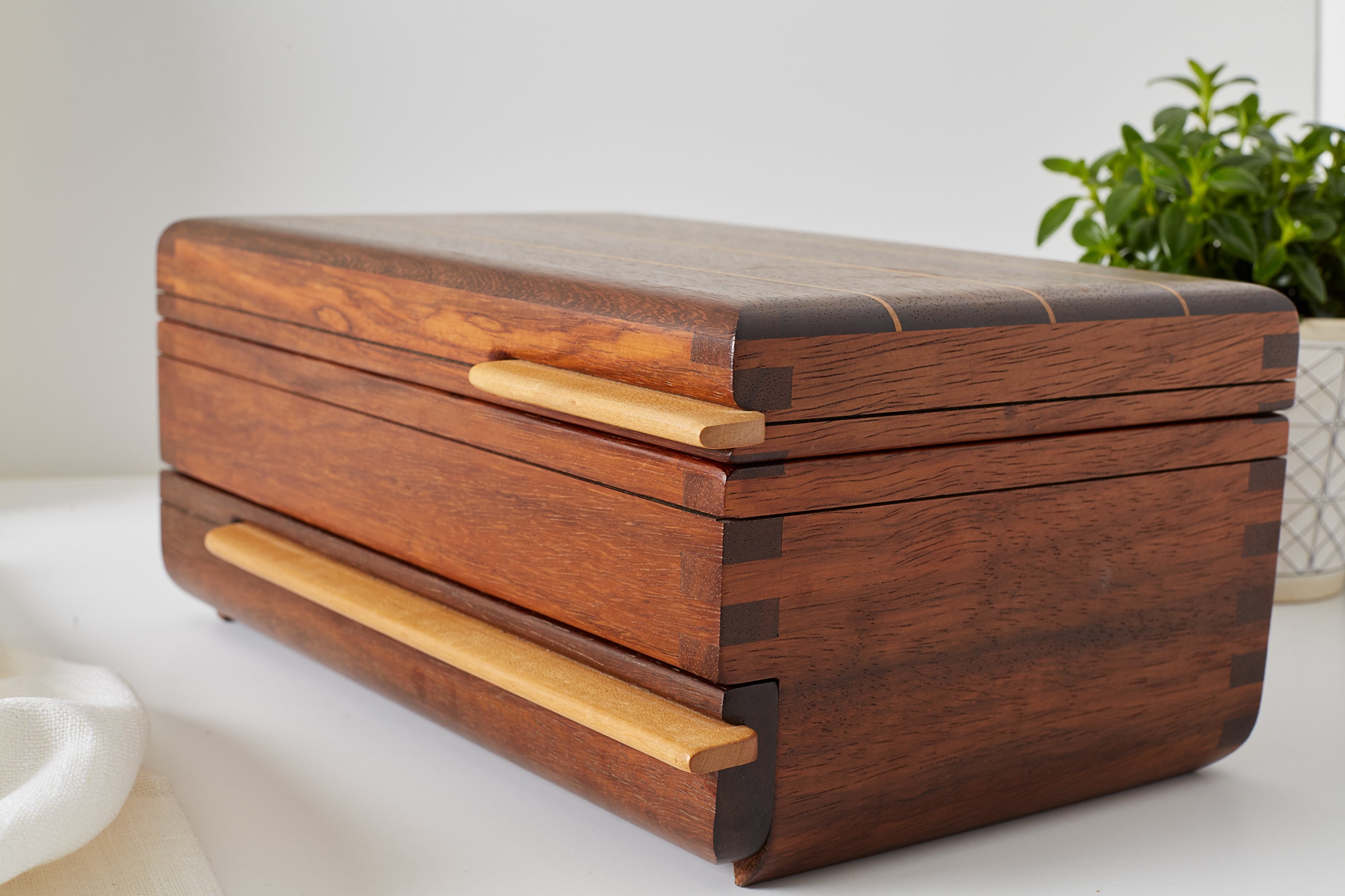 Handmade Wood Jewelry Box With New Lining - Etsy