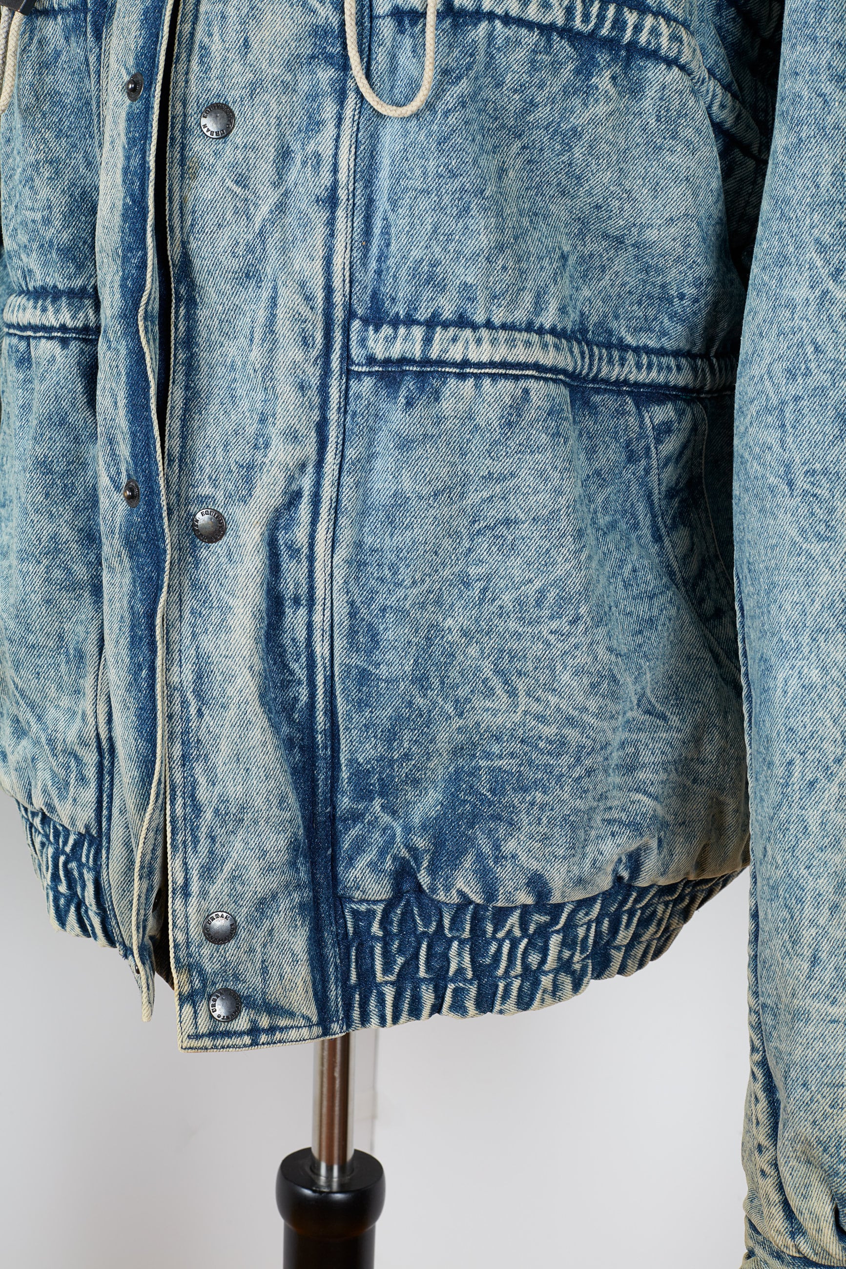 Vintage Acid Wash Denim Bomber Jacket With Double Collar - Etsy