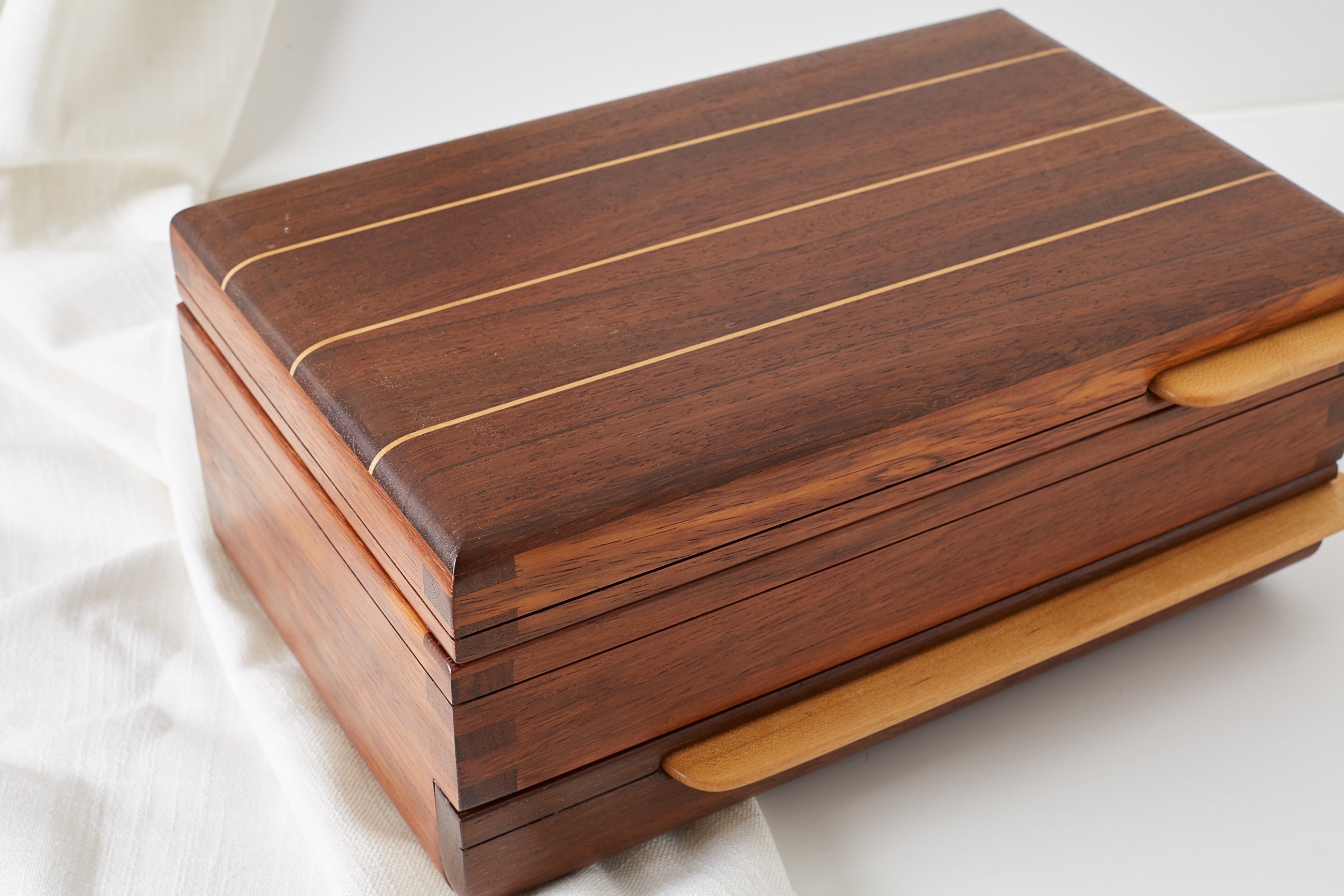 Handmade Wood Jewelry Box With New Lining - Etsy