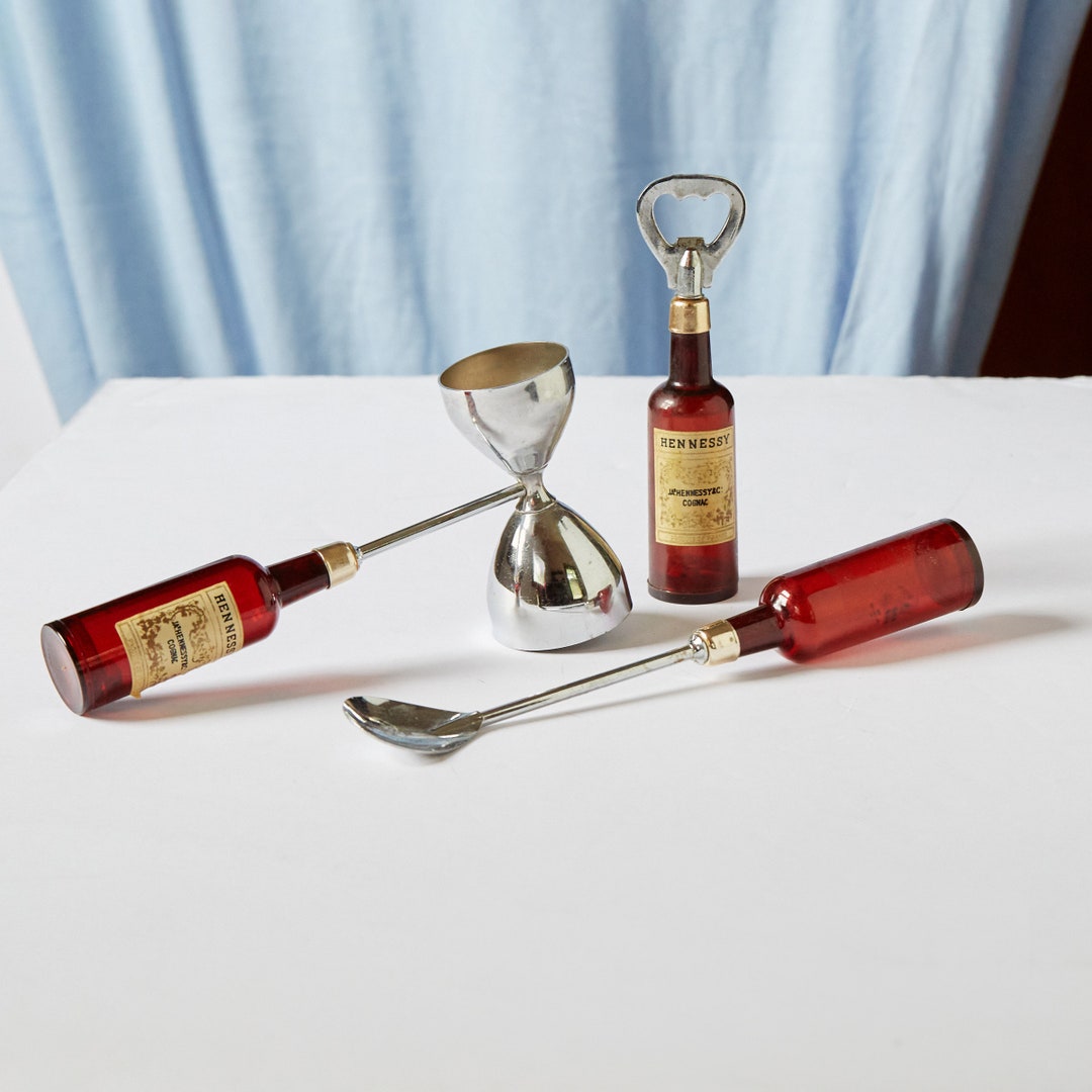 Set of 3 Vintage Bar Tools - Hennessy Bottle Shot Measure, Bottle ...