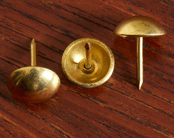 4 Old BRASS TACKS 1 1/4 LARGE Round Head Vintage 1957 Trunk - Etsy