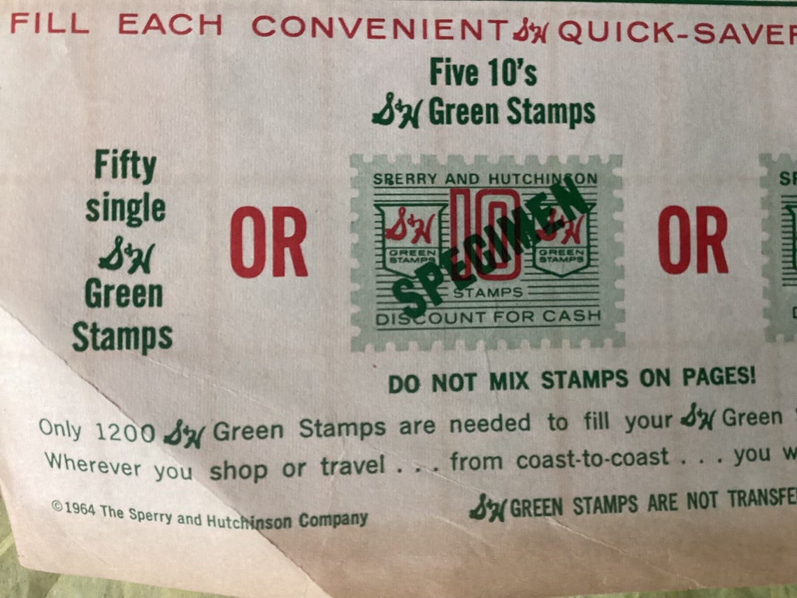 S&H Green Stamps, Vintage Circa 1960 - Etsy